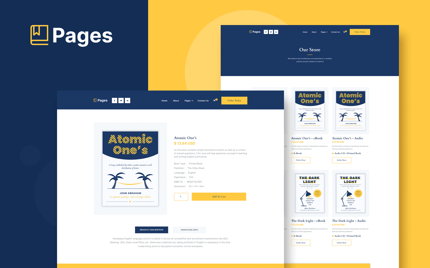 Pages - Book HTML5 Responsive Website Template