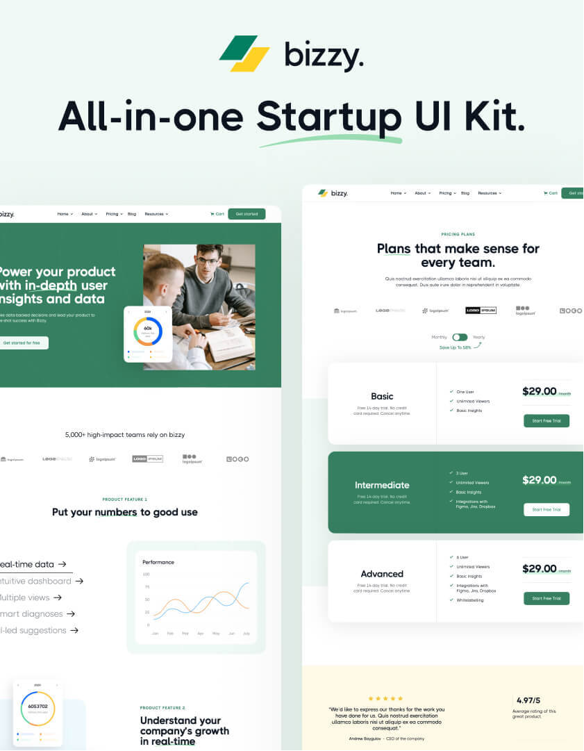 Bizzy - Startup HTML5 Responsive Website Template