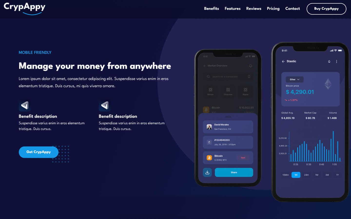 CrypAppy - Finance HTML5 Responsive Website Template