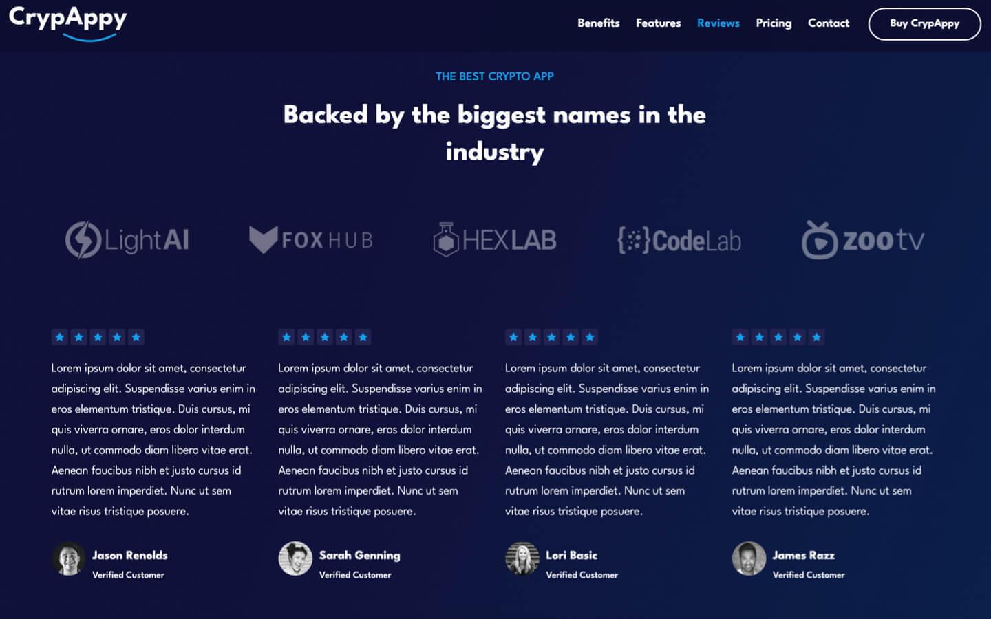 CrypAppy - Finance HTML5 Responsive Website Template