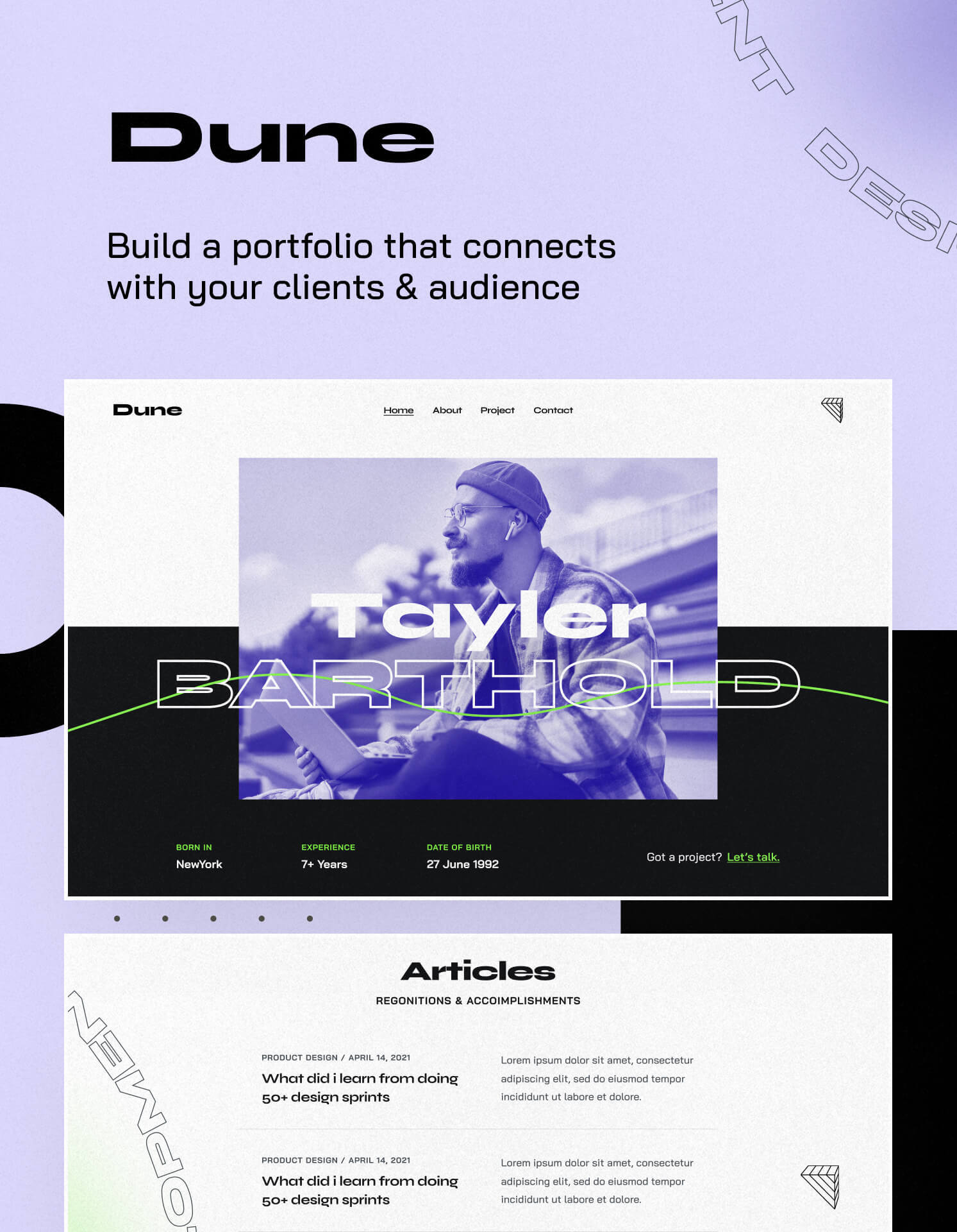 Dune - Portfolio HTML5 Responsive Website Template
