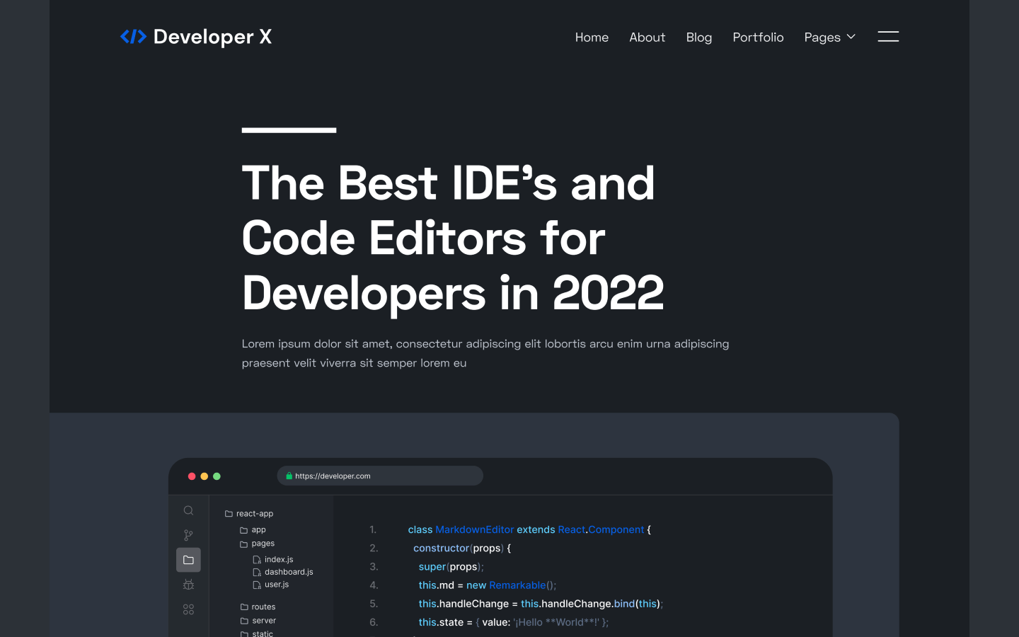Developer X Portfolio HTML5 Responsive Website Template Developer X Portfolio HTML5 Responsive Website Template