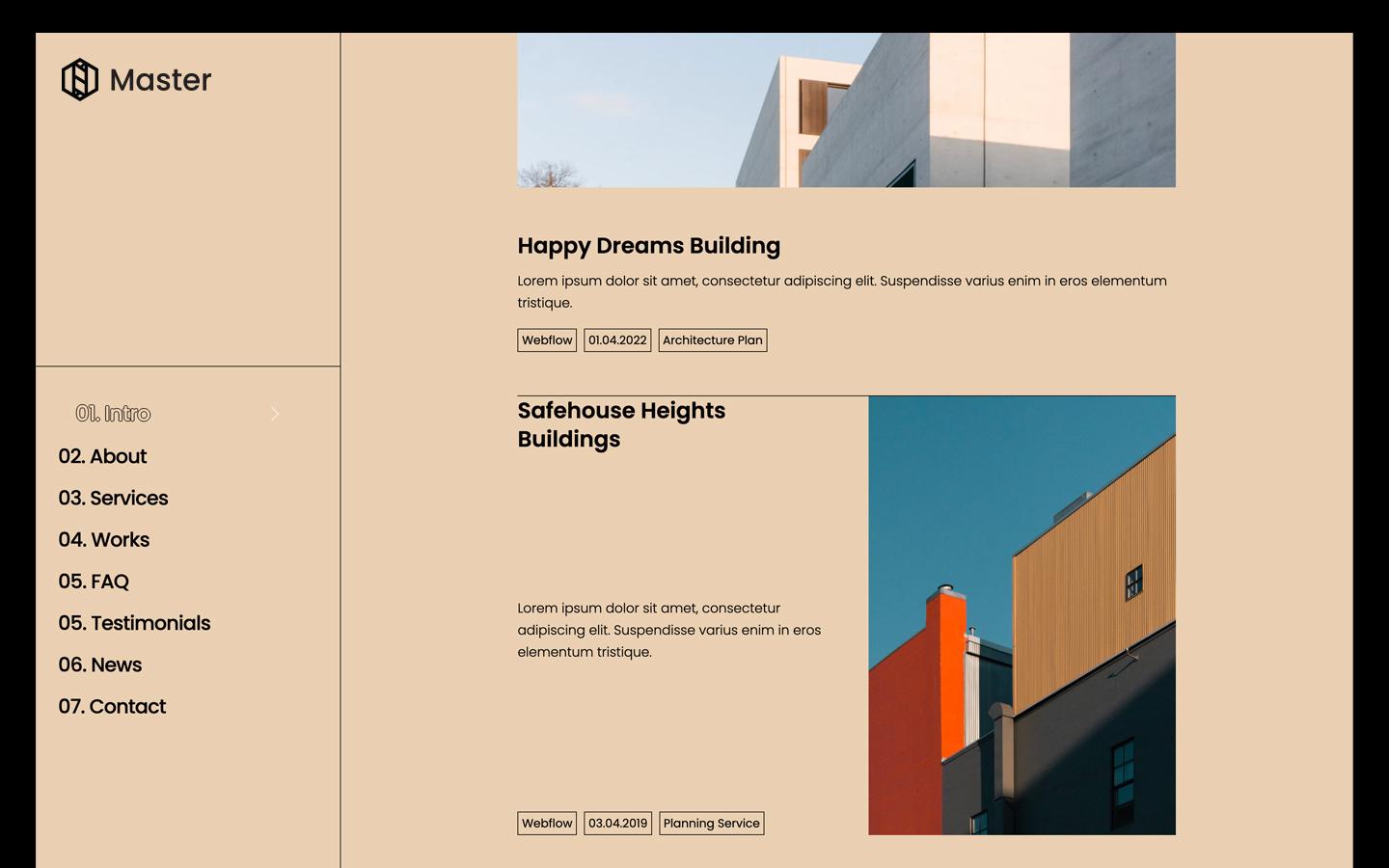 Master - Architecture HTML5 Responsive Website Template