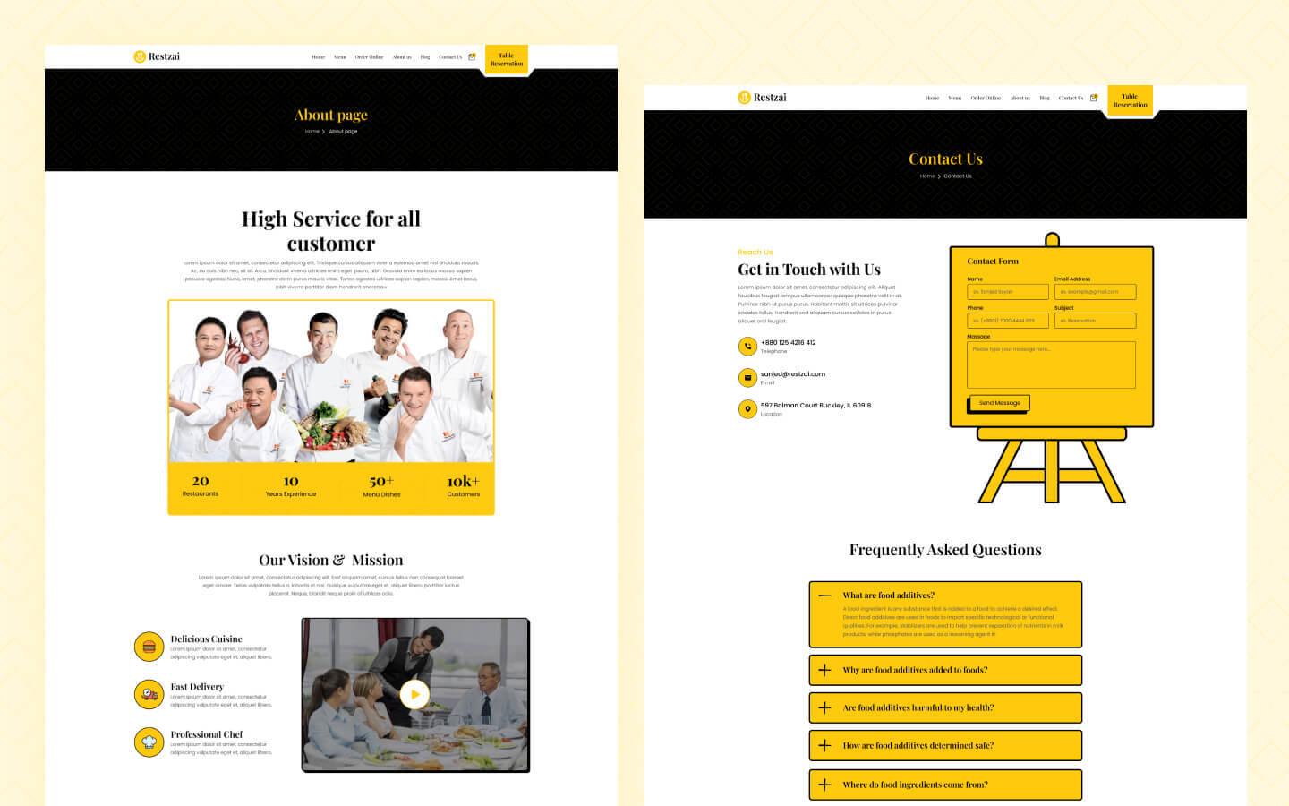 Restzai - Restaurant HTML5 Responsive Website Template