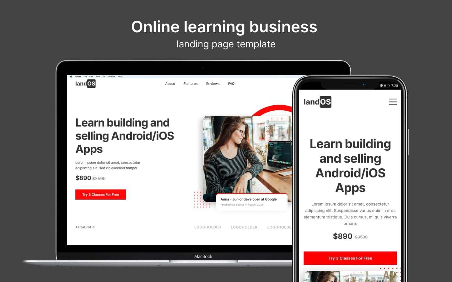LandOS Light - Landing page HTML5 Responsive Website Template
