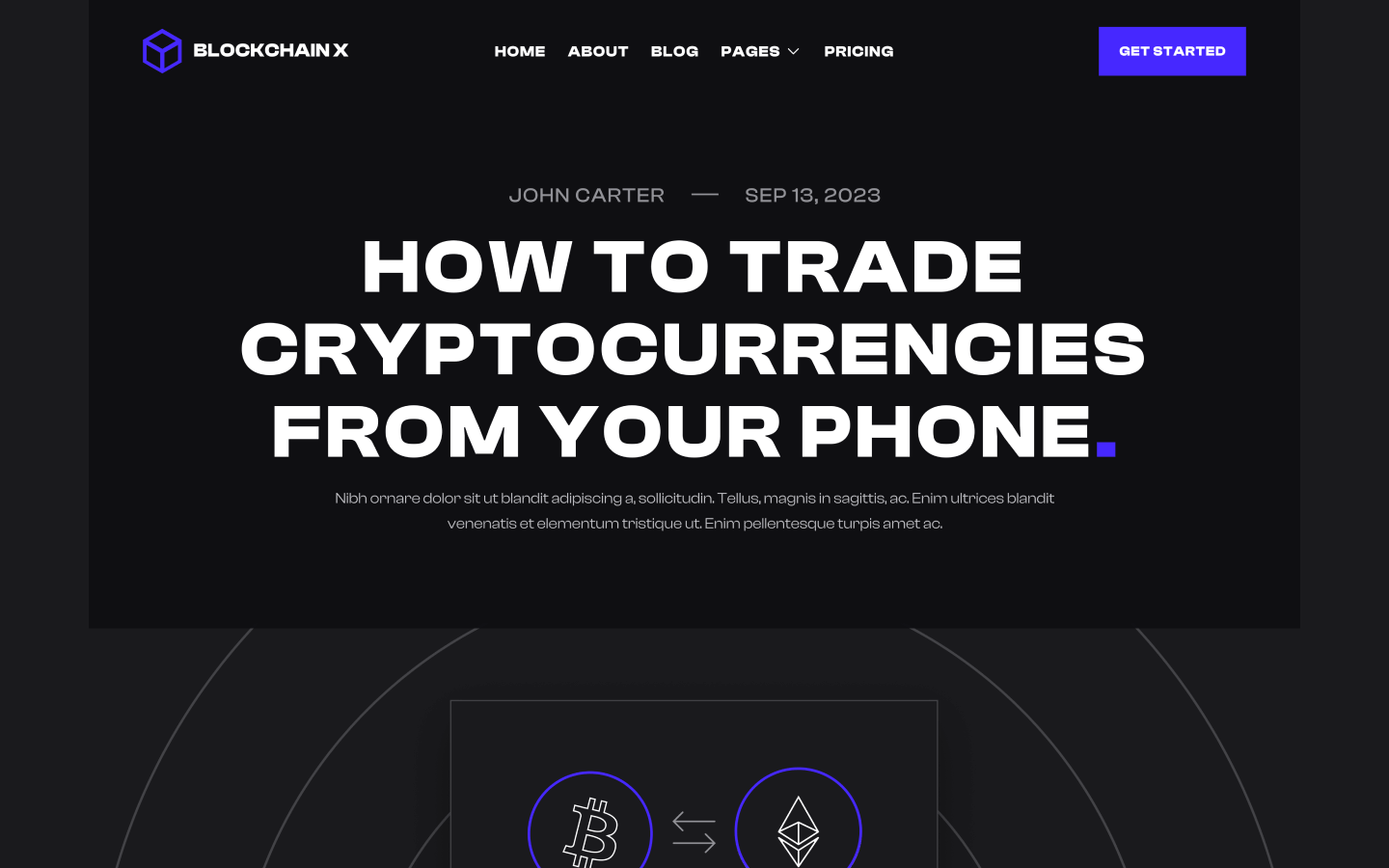 Blockchain X - App HTML5 Responsive Website Template