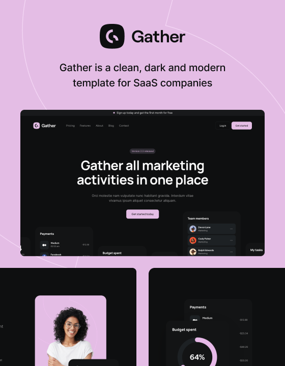 Gather - SaaS HTML5 Responsive Website Template