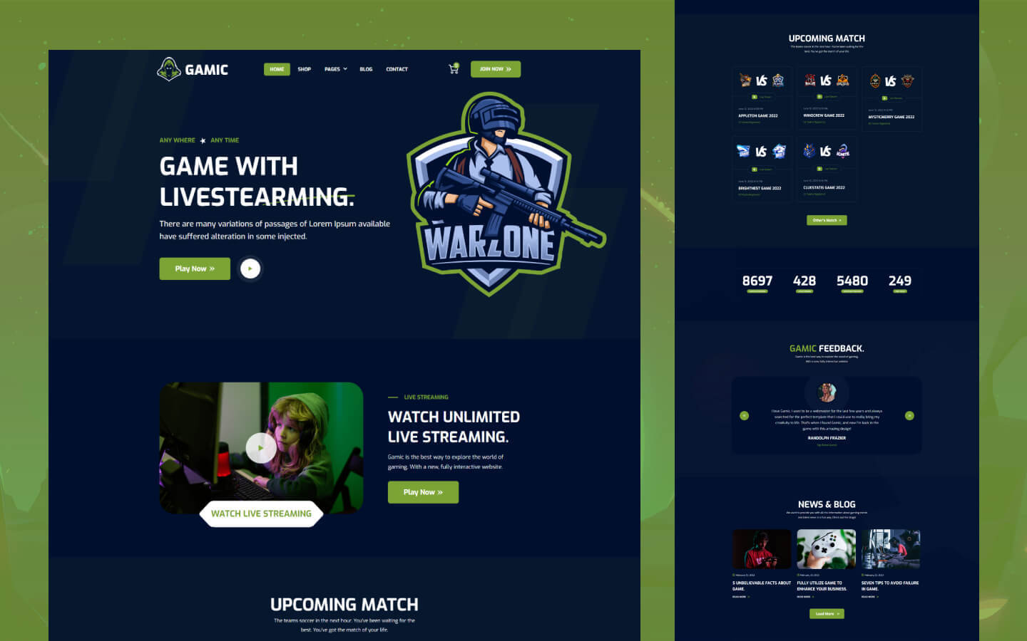 Gamic - Game HTML5 Responsive Website Template