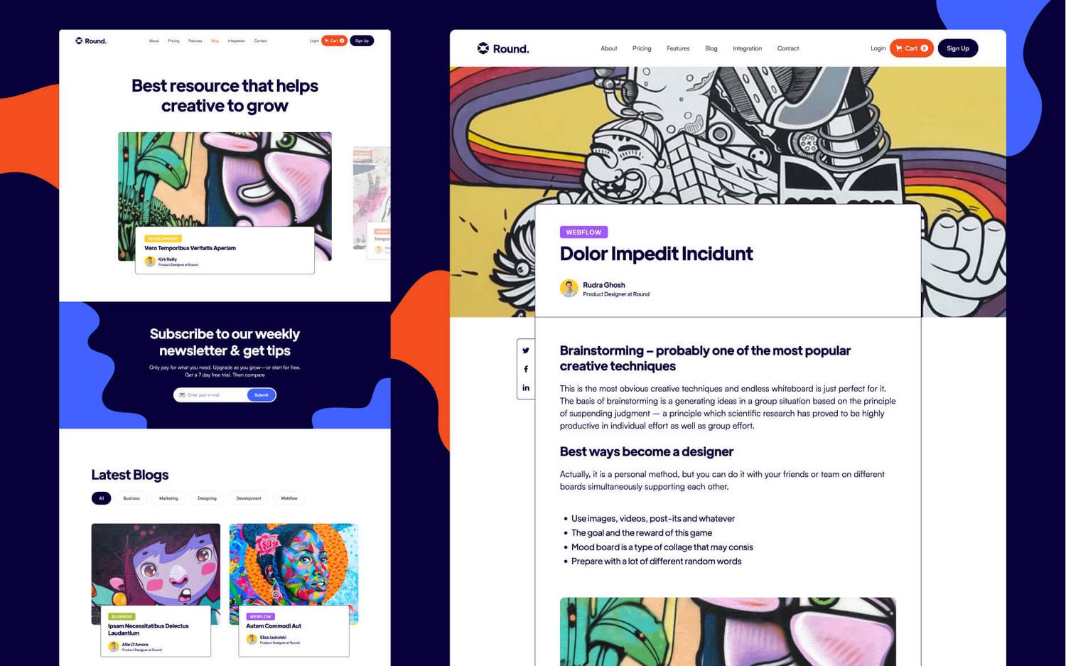 Round - Startup HTML5 Responsive Website Template