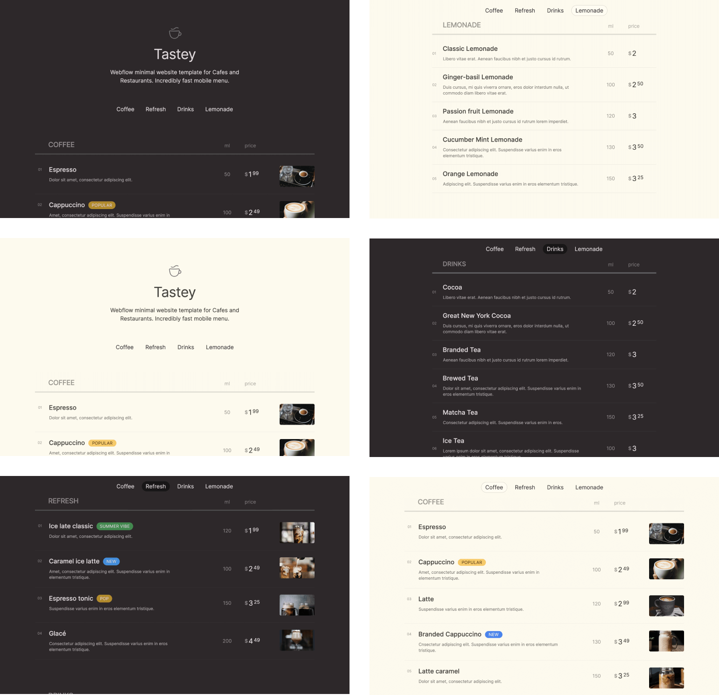 Cafe HTML5响应式网站模板 - OB体育网站