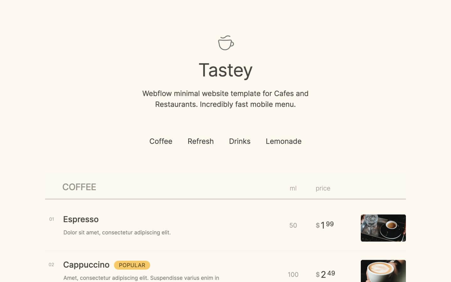 Cafe HTML5响应式网站模板 - OB体育网站