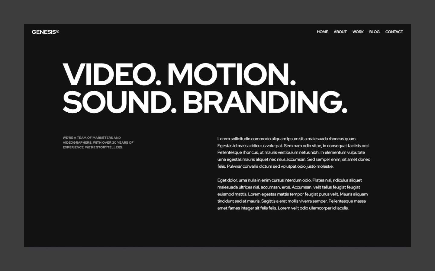 Genesis - Video HTML5 Responsive Website Template