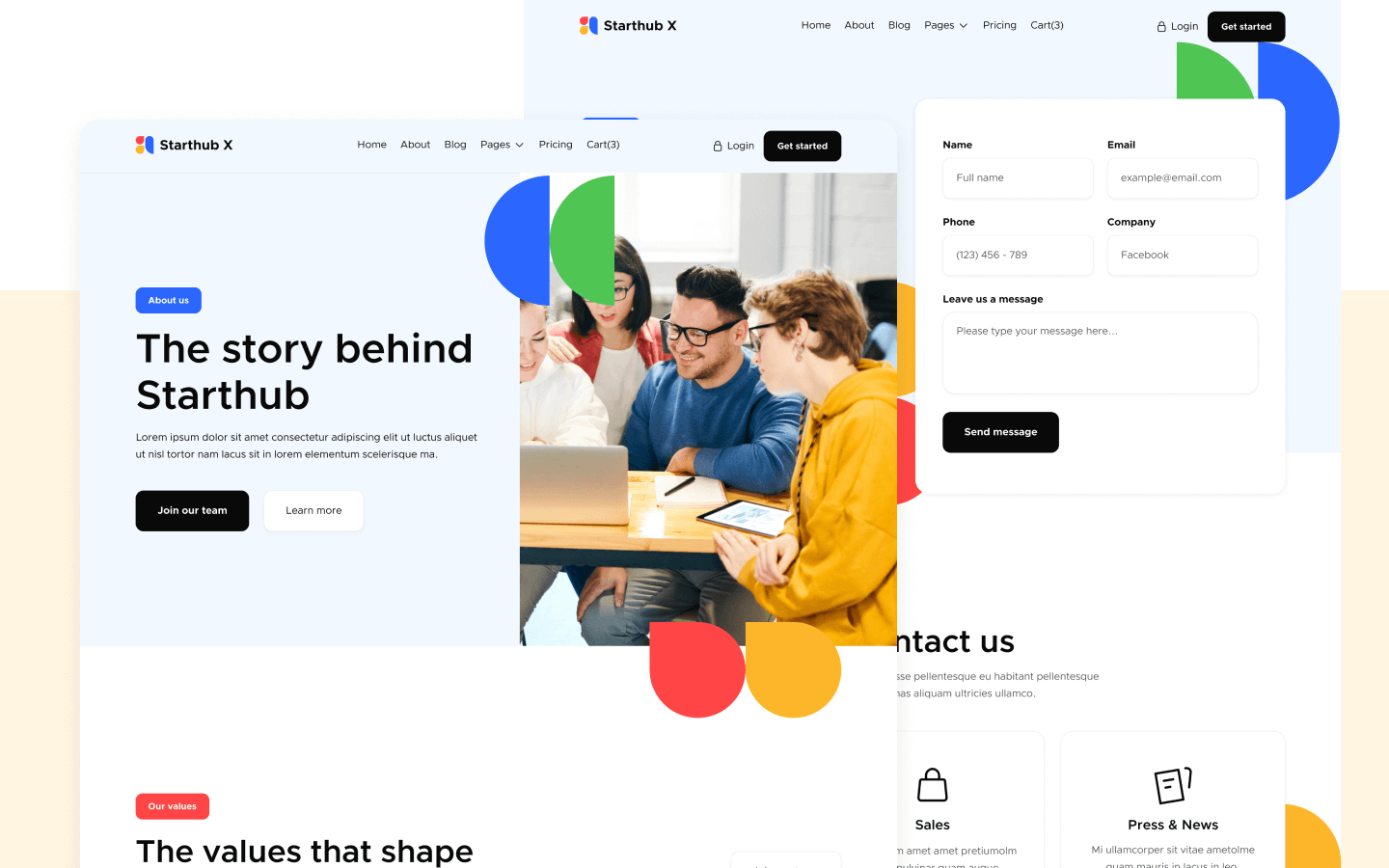 Starthub X - Startup HTML5 Responsive Website Template