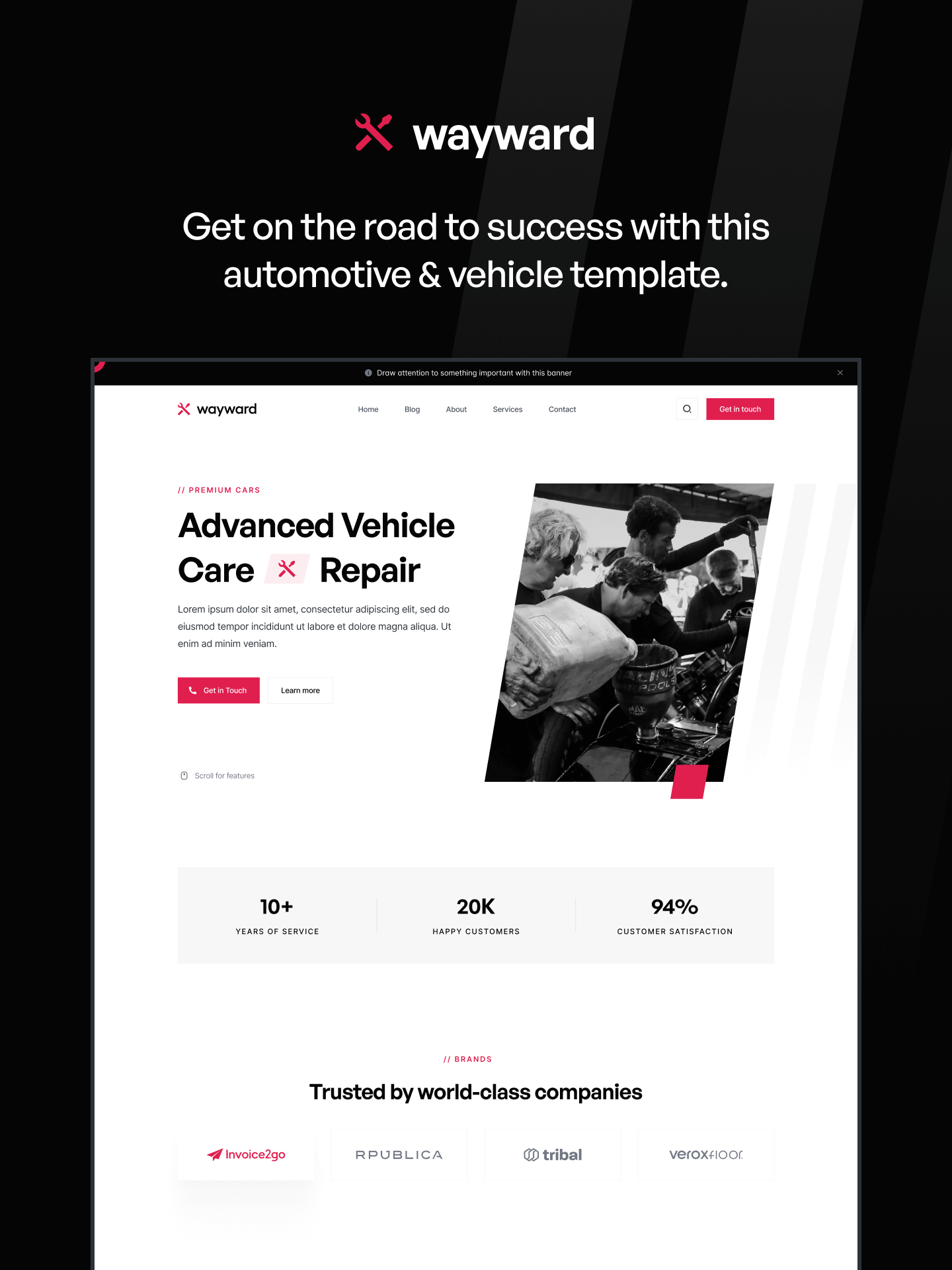 Wayward - Automotive HTML5 Responsive Website Template