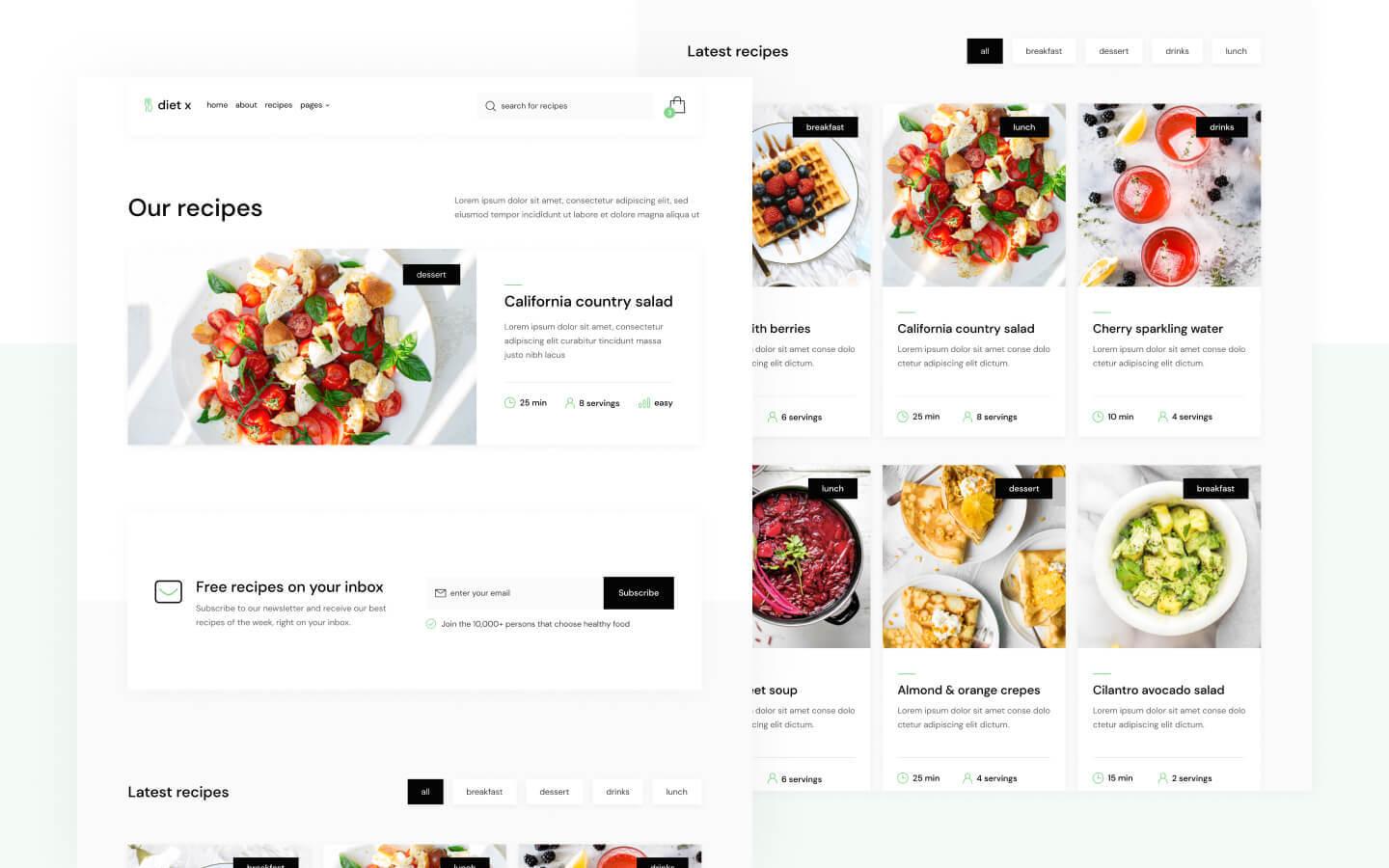 Diet X - Recipe HTML5 Responsive Website Template