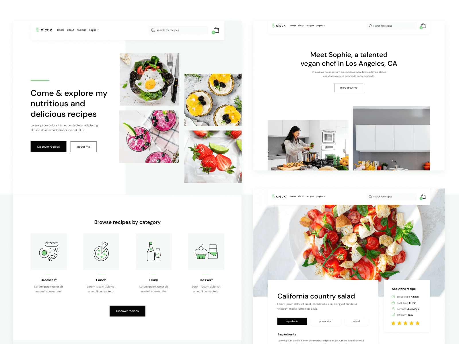 Diet X - Recipe HTML5 Responsive Website Template