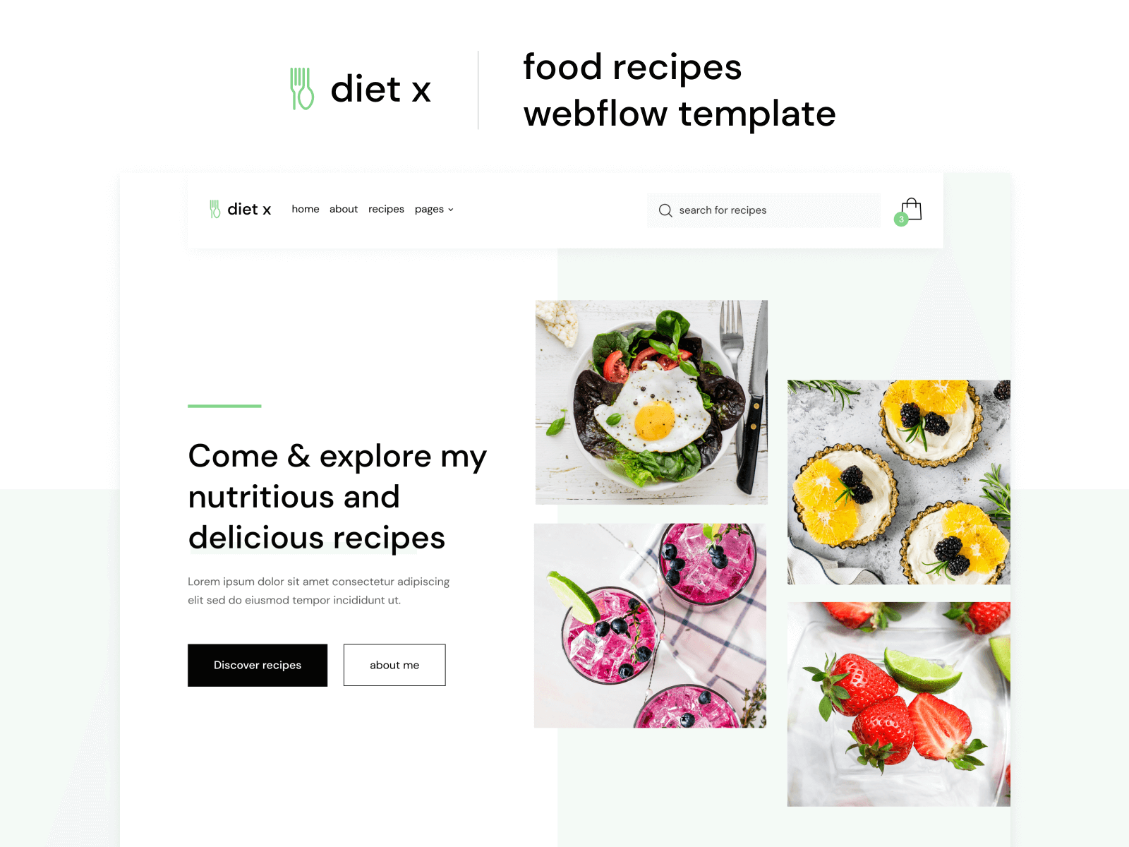 Diet X - Recipe HTML5 Responsive Website Template