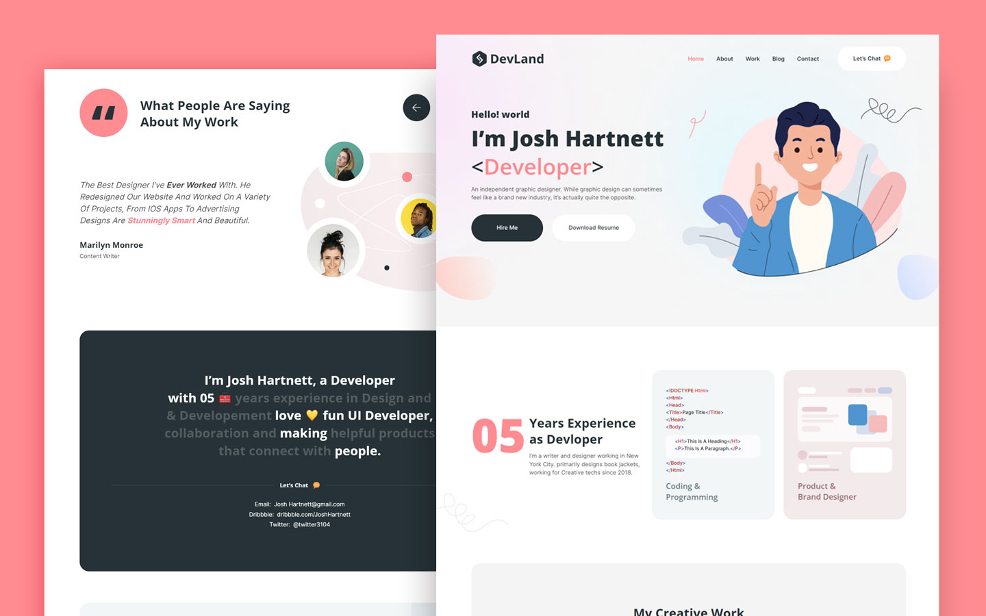 DevLand - Portfolio HTML5 Responsive Website Template