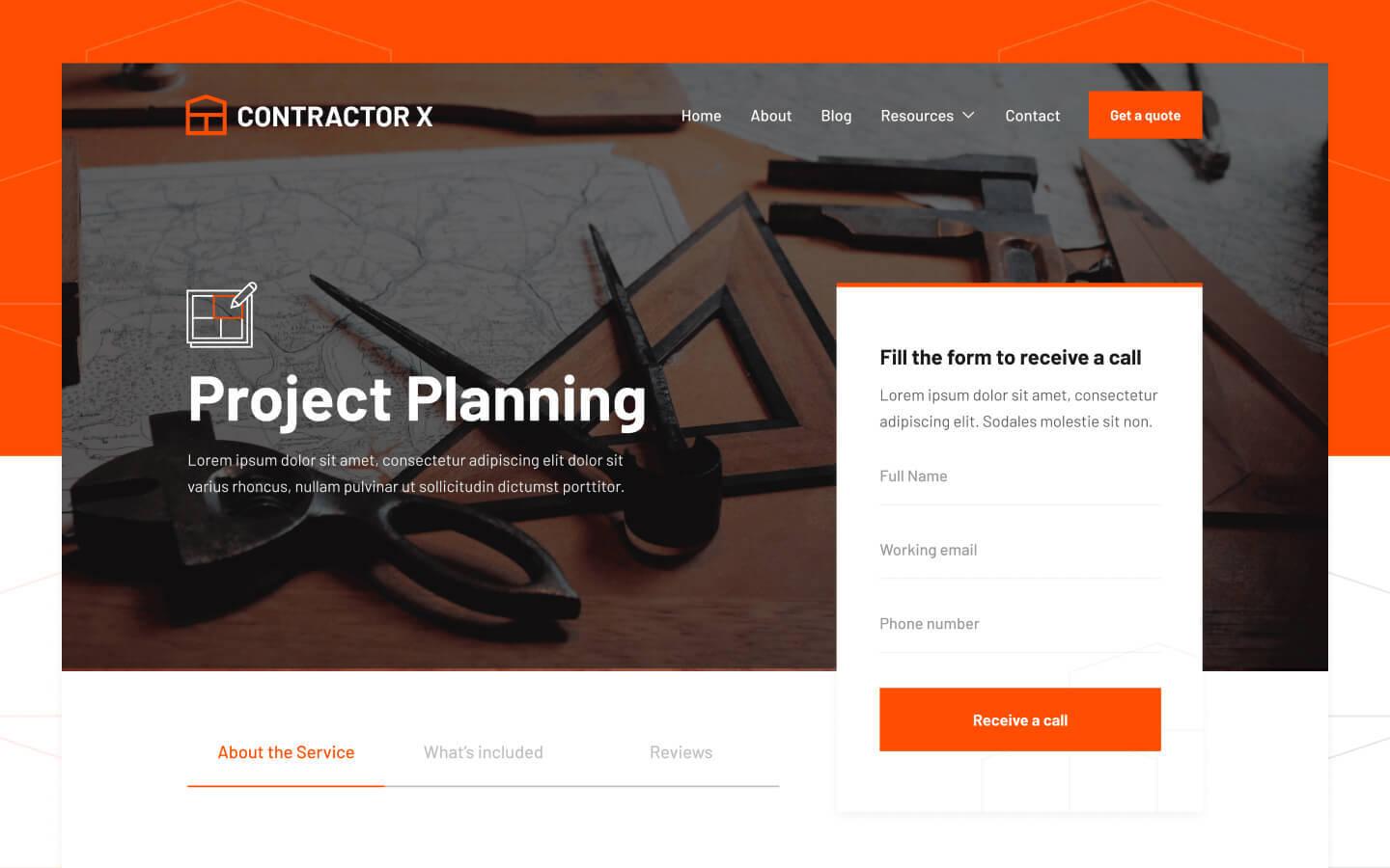 Contractor X - Construction HTML5 Responsive Website Template