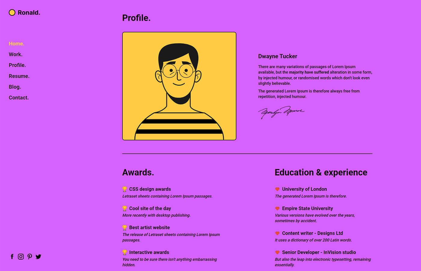 Ronald - Designer HTML5 Responsive Website Template Ronald - Designer HTML5 Responsive Website Template