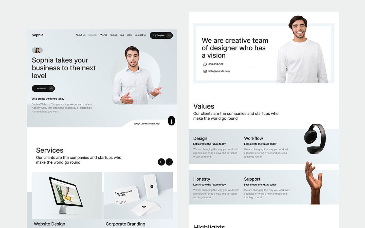 Sophia - Agency HTML5 Responsive Website Template
