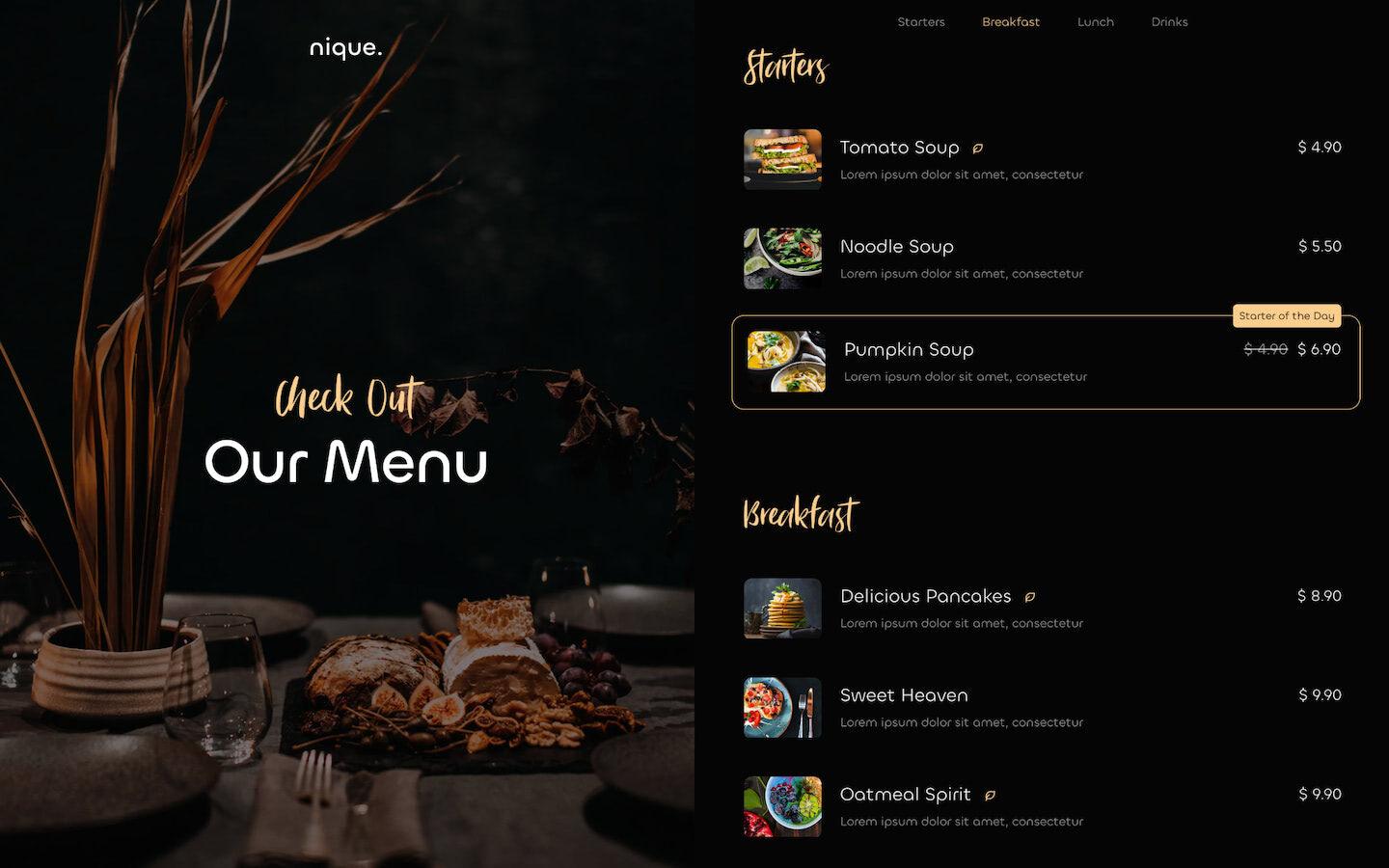 Nique - Restaurant HTML5 Responsive Website Template