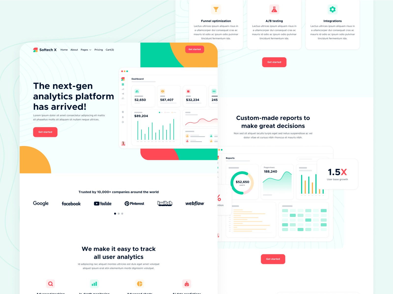 Softech X - Dashboard HTML5 Responsive Website Template