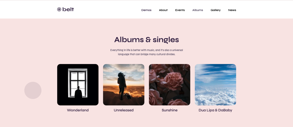 Belt - Music HTML5 Responsive Website Template