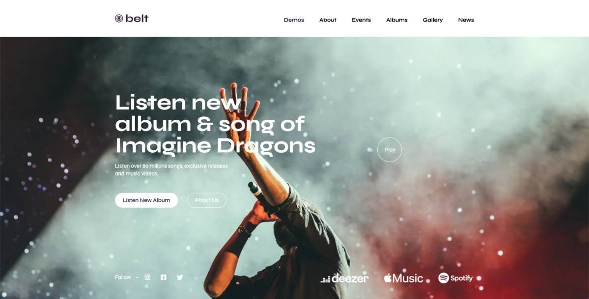 Belt - Music HTML5 Responsive Website Template