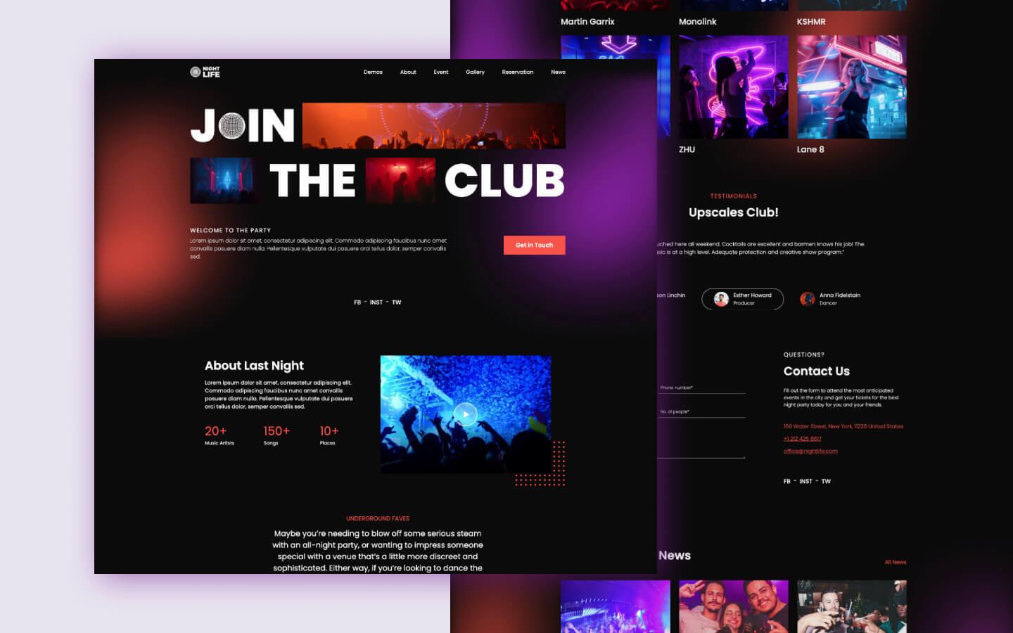 Night Life - DJ HTML5 Responsive Website Template