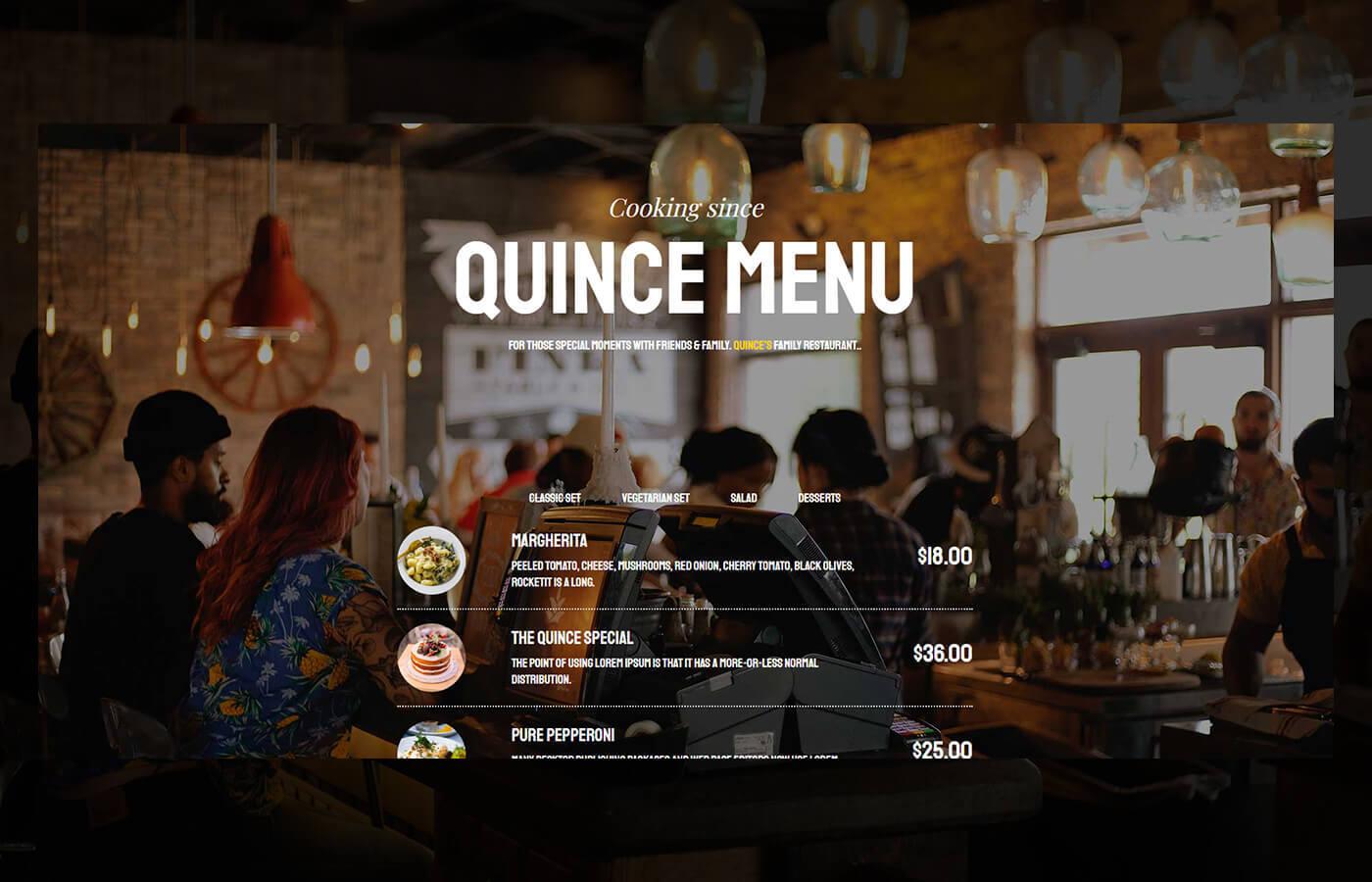 Quince - Restaurant HTML5 Responsive Website Template