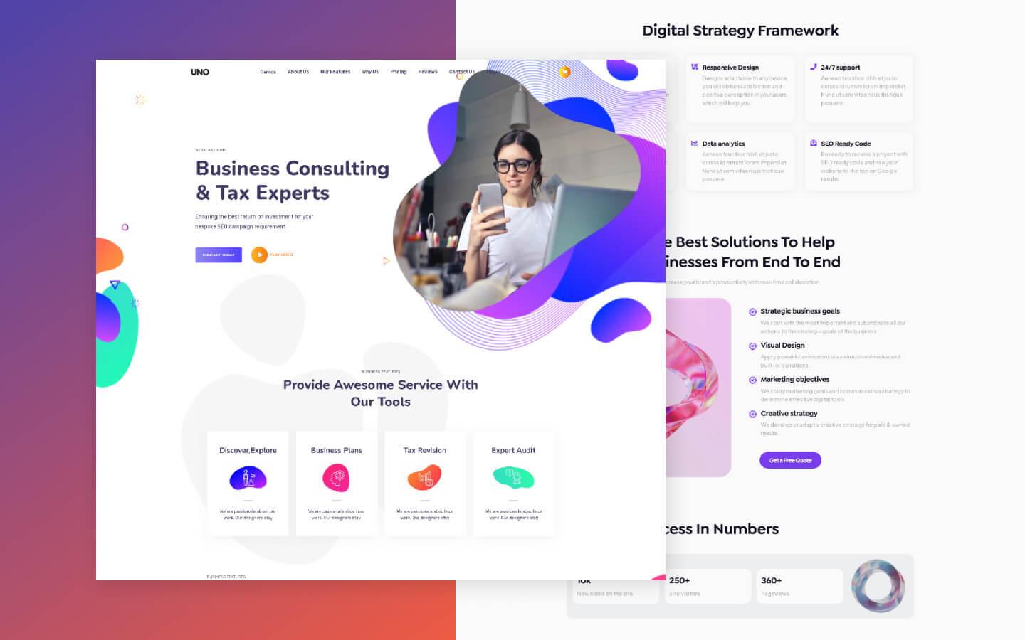 Uno 128 - Landing page HTML5 Responsive Website Template