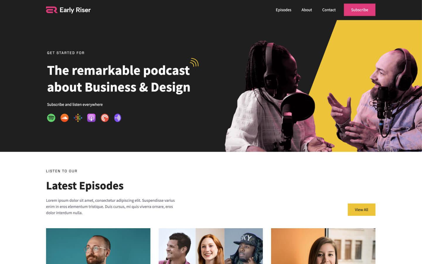 Early Riser - Podcast HTML5 Responsive Website Template