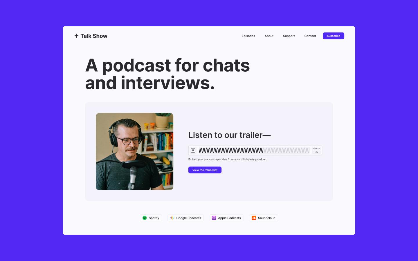 Talk Show - Podcast HTML5 Responsive Website Template