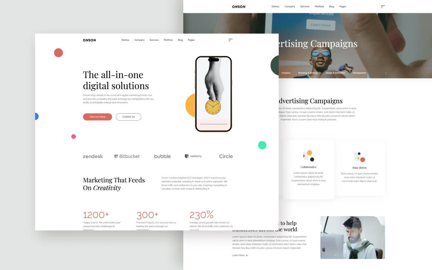 Onson 128 - Landing page HTML5 Responsive Website Template