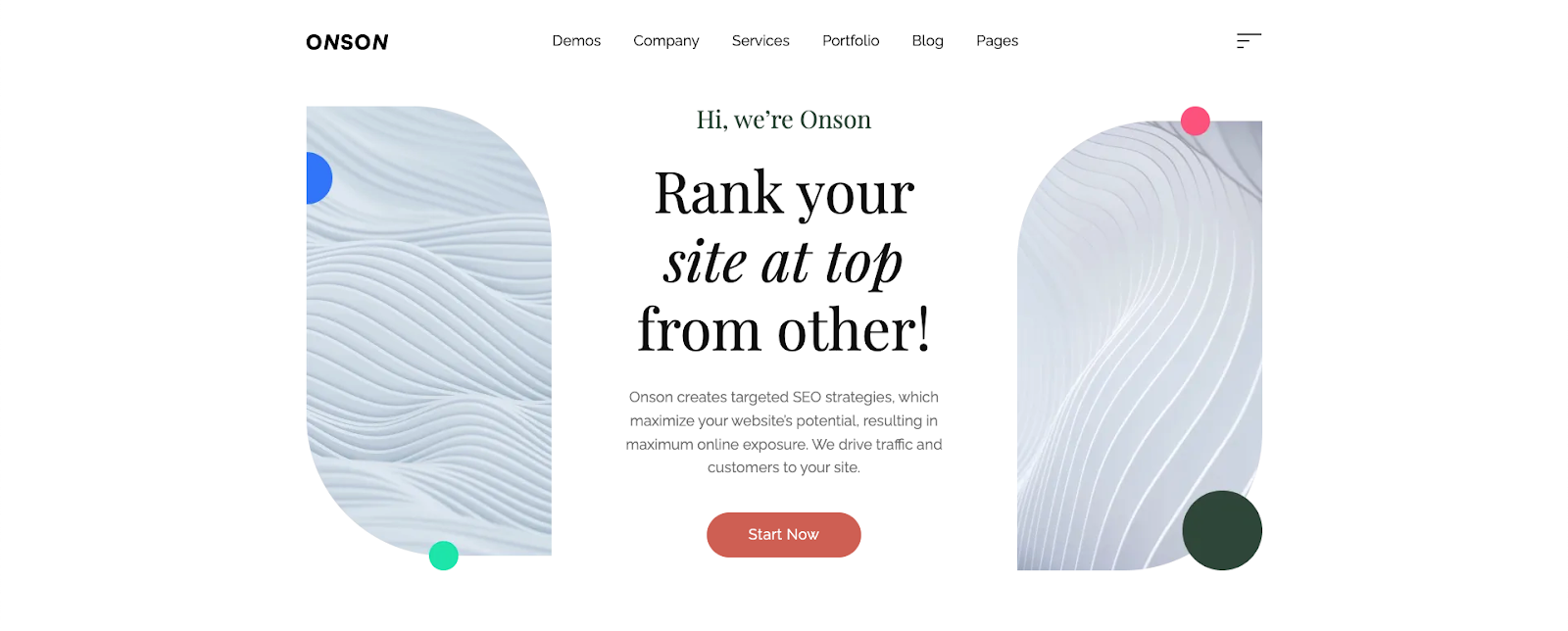Onson 128 - Landing page HTML5 Responsive Website Template