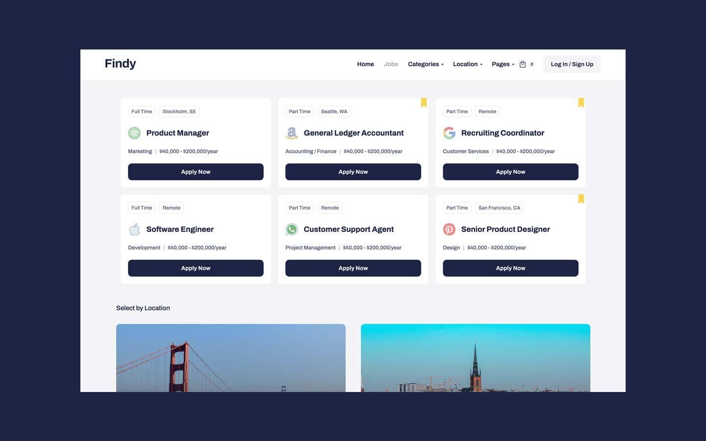 Findy - Job Portal HTML5 Responsive Website Template