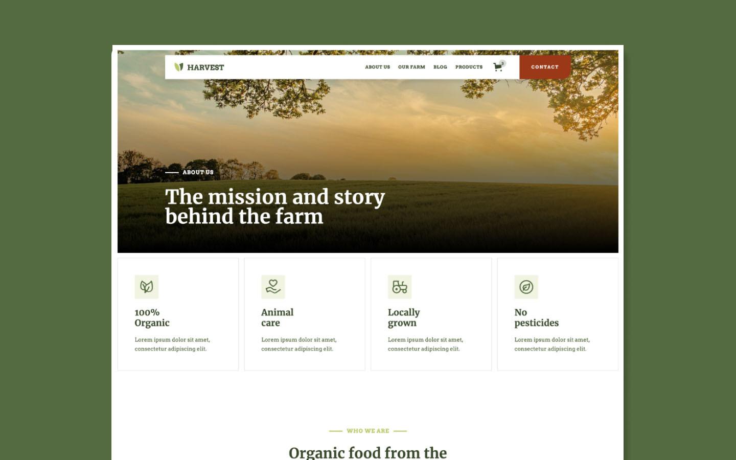 Harvest - Farm HTML5 Responsive Website Template