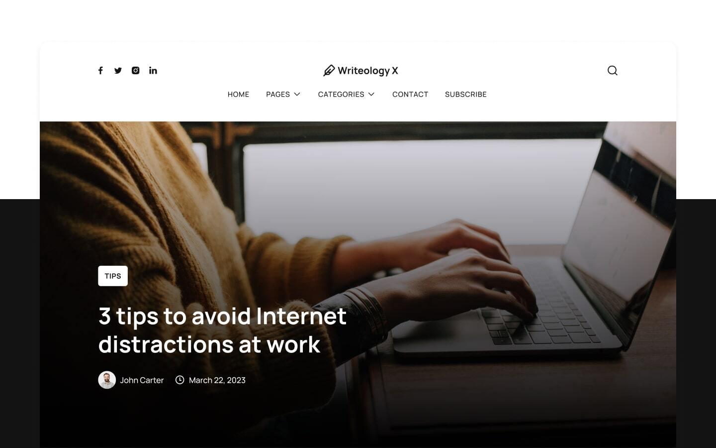 Writeology X - Blog HTML5 Responsive Website Template
