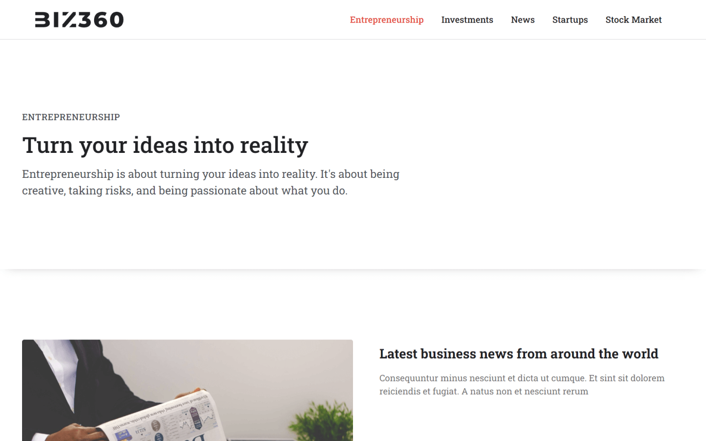 Biz360 - News HTML5 Responsive Website Template