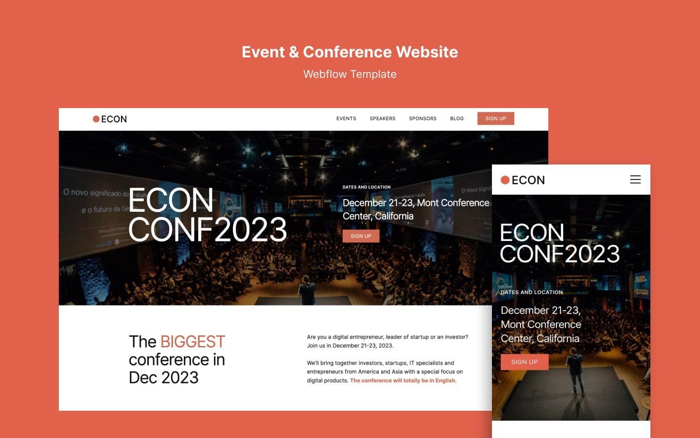 Econ - Conference HTML5 Responsive Website Template