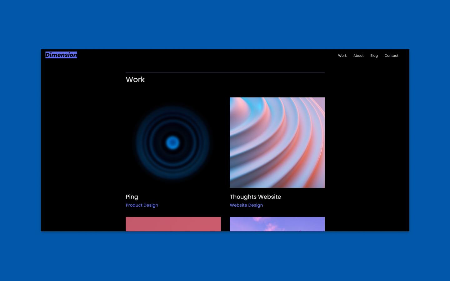Dimension - Portfolio HTML5 Responsive Website Template