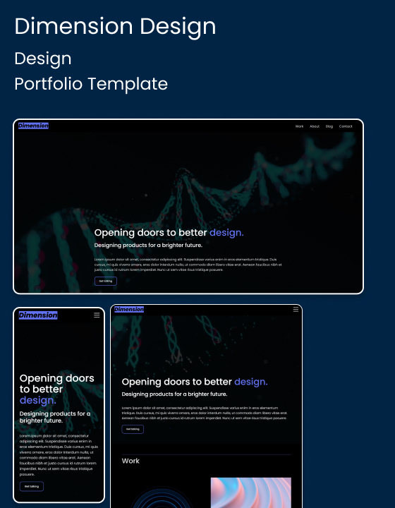 Dimension - Portfolio HTML5 Responsive Website Template