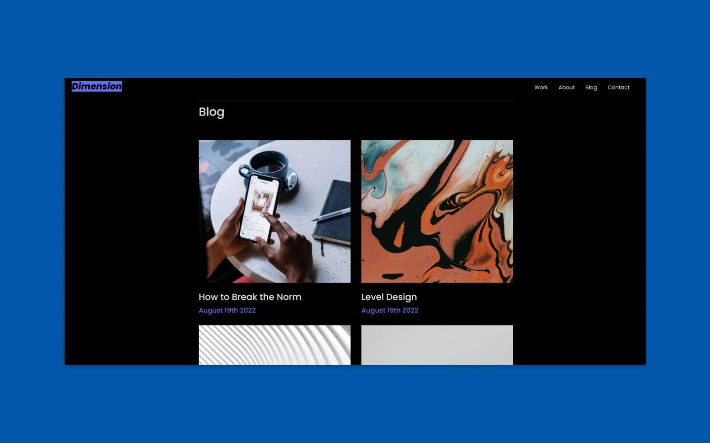 Dimension - Portfolio HTML5 Responsive Website Template