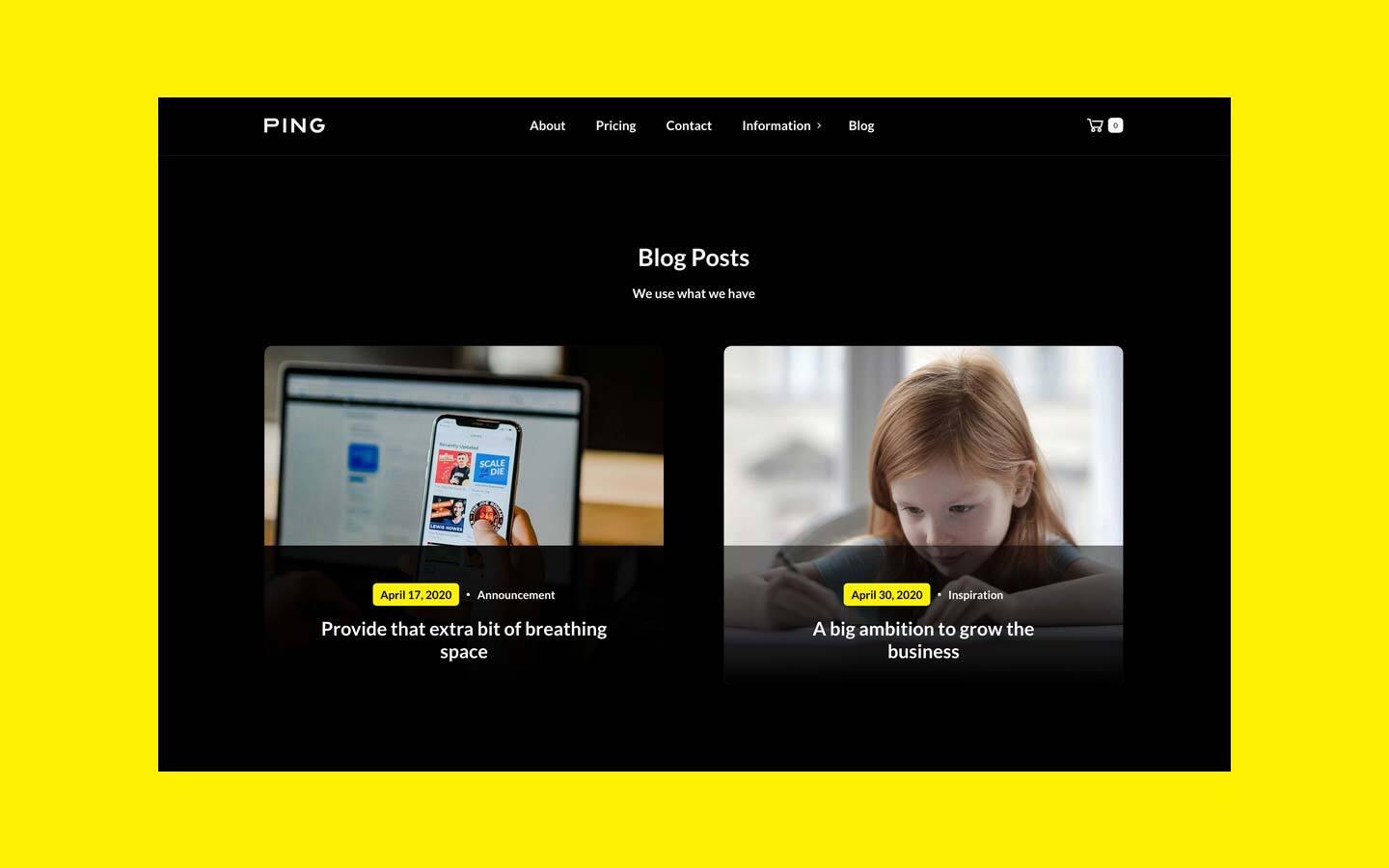 Ping - Startup HTML5 Responsive Website Template