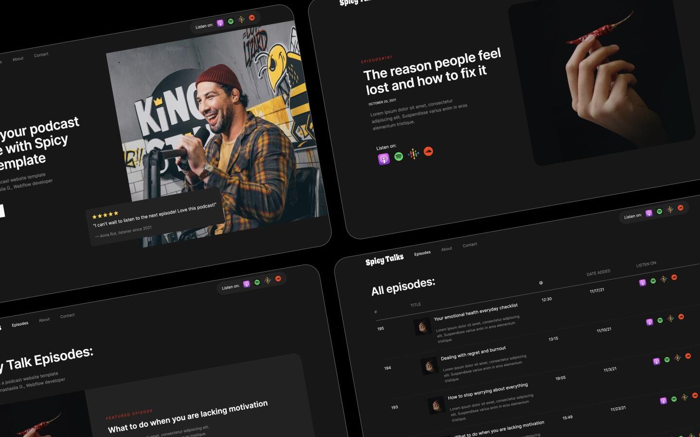 SpicyTalks - Podcast HTML5 Responsive Website Template