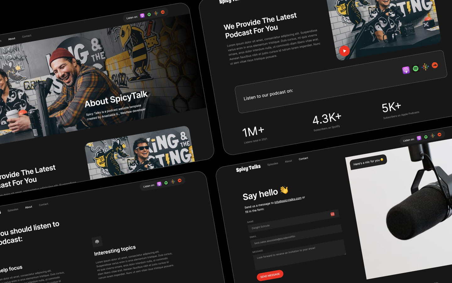 SpicyTalks - Podcast HTML5 Responsive Website Template
