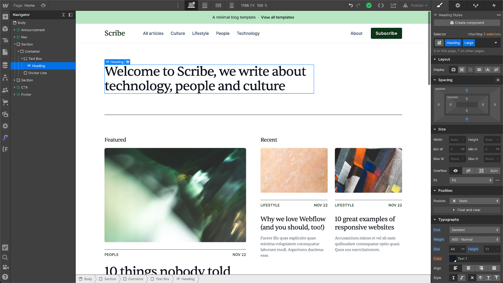 Scribe - Blog HTML5 Responsive Website Template