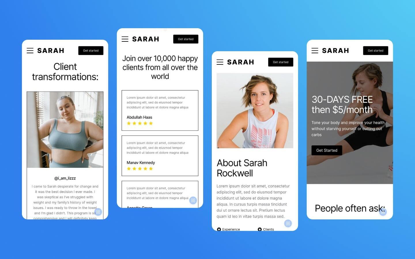 Sarah - Fitness HTML5 Responsive Website Template