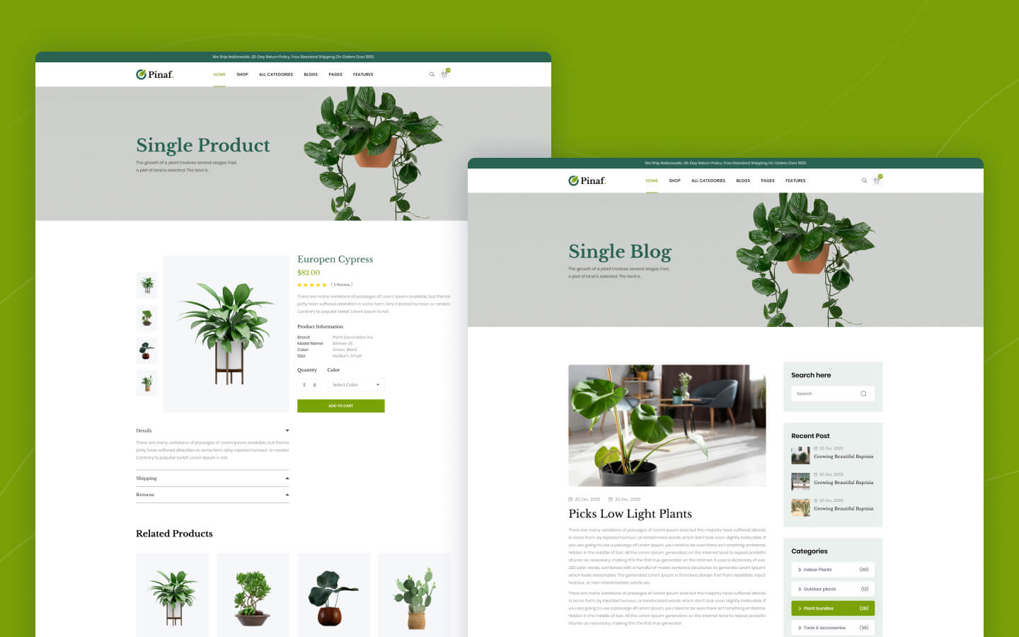 Pinaf - Florist HTML5 Responsive Website Template